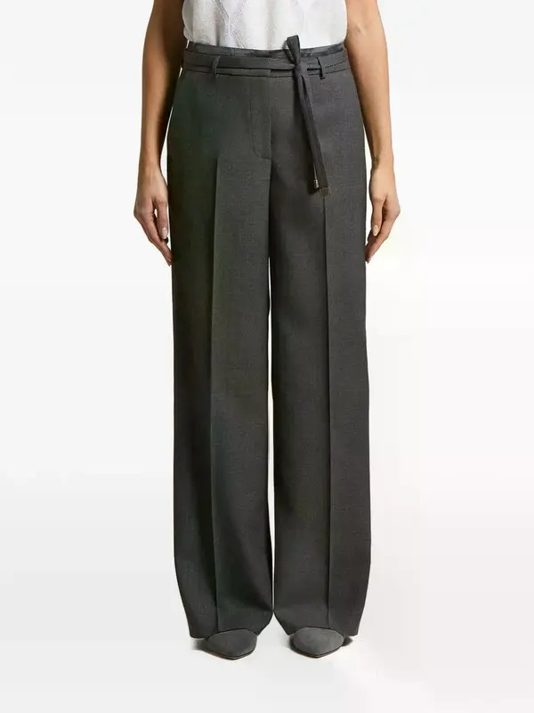 Peserico Pressed-crease Belted Trousers