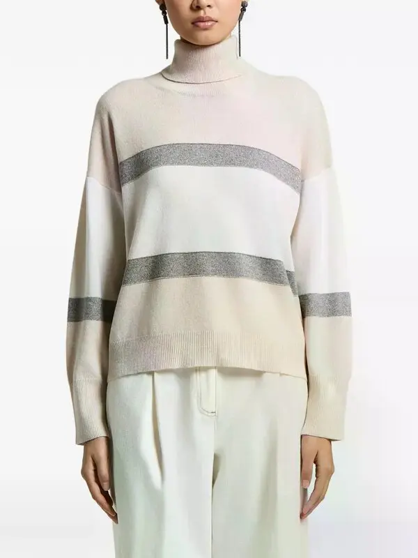 Peserico Striped Roll-neck Jumper