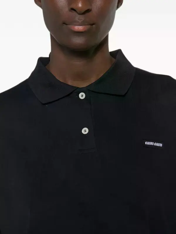 Miu Miu Layered Sleeve Striped Polo Shirt