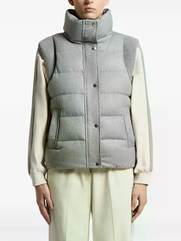 Peserico Quilted High-neck Gilet - Grey