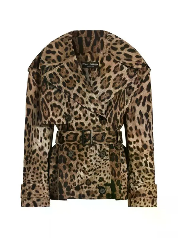 Dolce & Gabbana Leo-print Cotton Drill Jacket - Neutrals