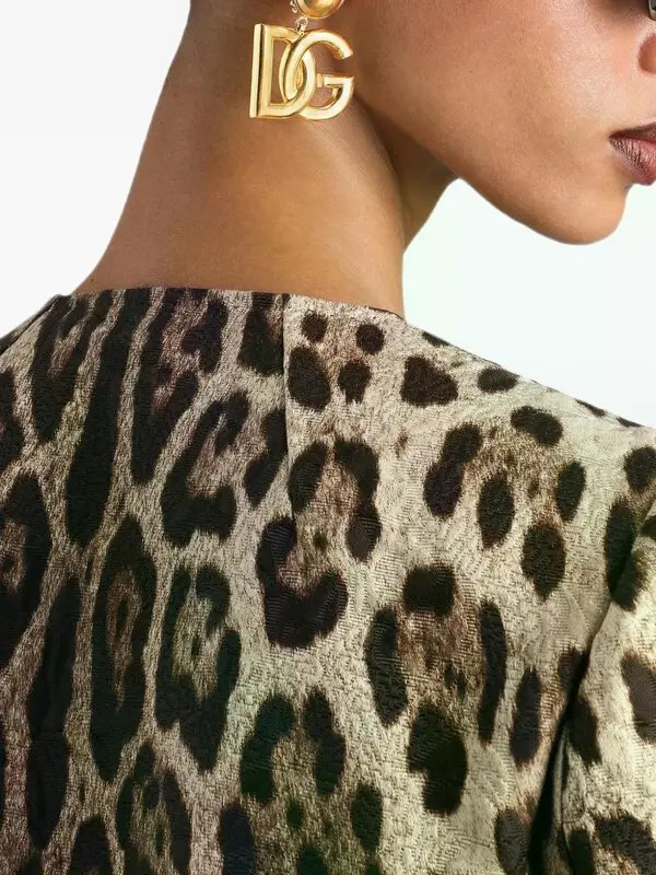 Dolce & Gabbana Leo-print Brocade Single-breasted Jacket With Jewel Buttons