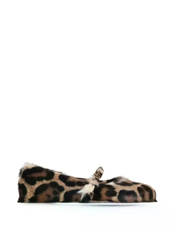 Dolce & Gabbana Leo Kid-leather Ballet Flats - Neutrals