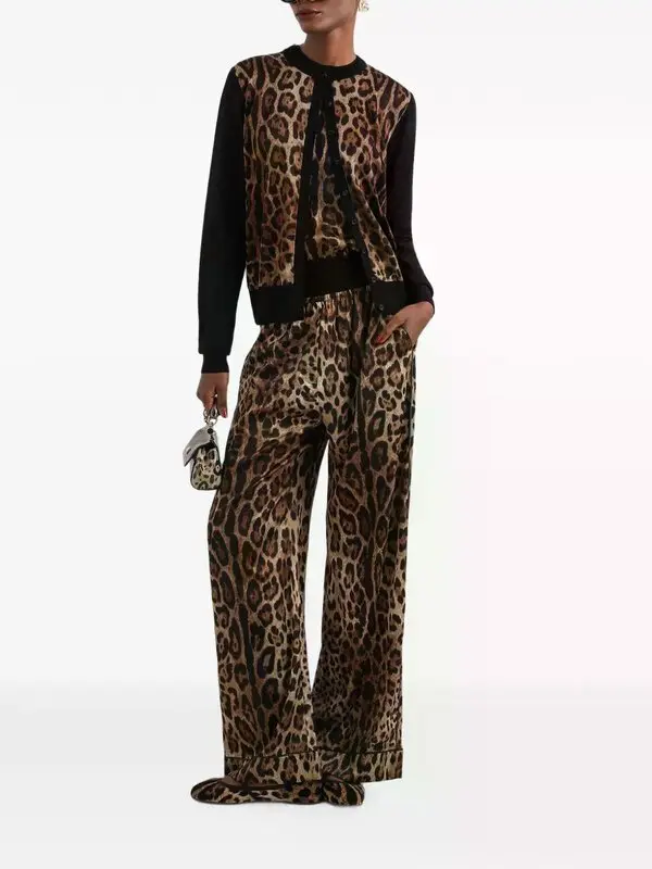 Dolce & Gabbana Leo-print Wool Cardigan