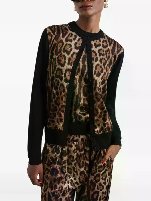 Dolce & Gabbana Leo-print Wool Cardigan