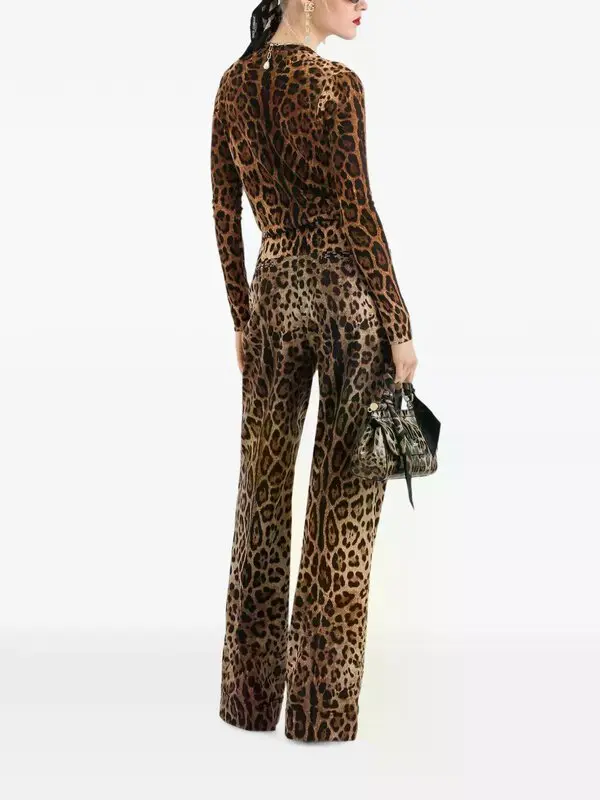 Dolce & Gabbana Leo Print Wool Cardigan