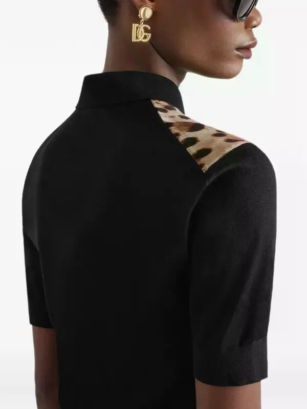Dolce & Gabbana Leopard Print Wool Polo