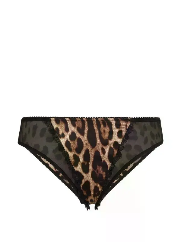 Dolce & Gabbana Leo-print Satin Briefs - Neutrals