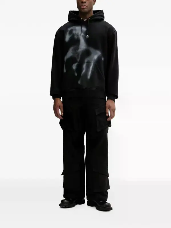 HELIOT EMIL Wide-leg Multi-pocket Cargo Trousers - Black
