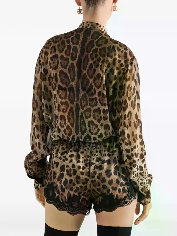Dolce & Gabbana Leopard Print Georgette Blouse