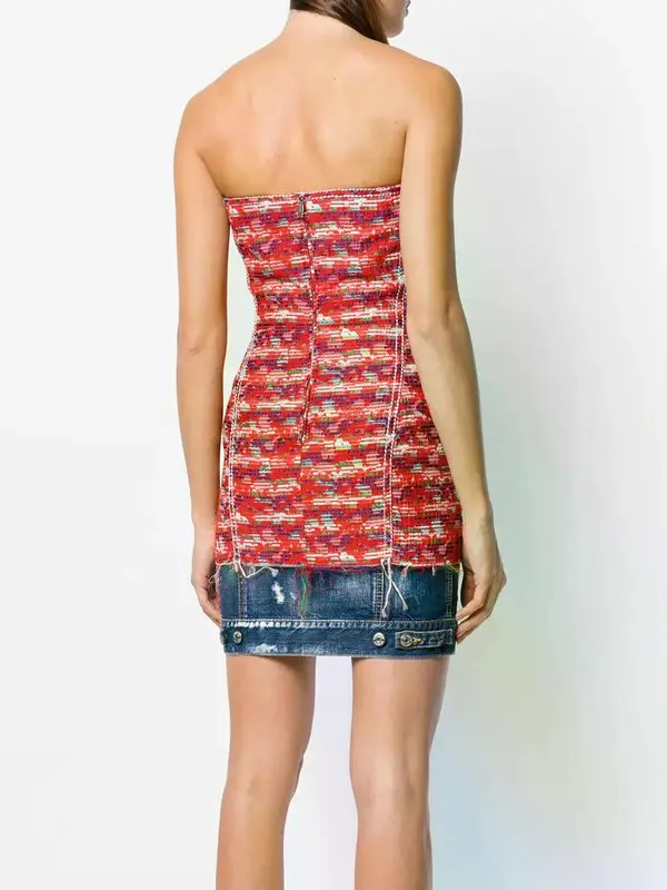 Dsquared2 Fitted Dress With Denim Hem