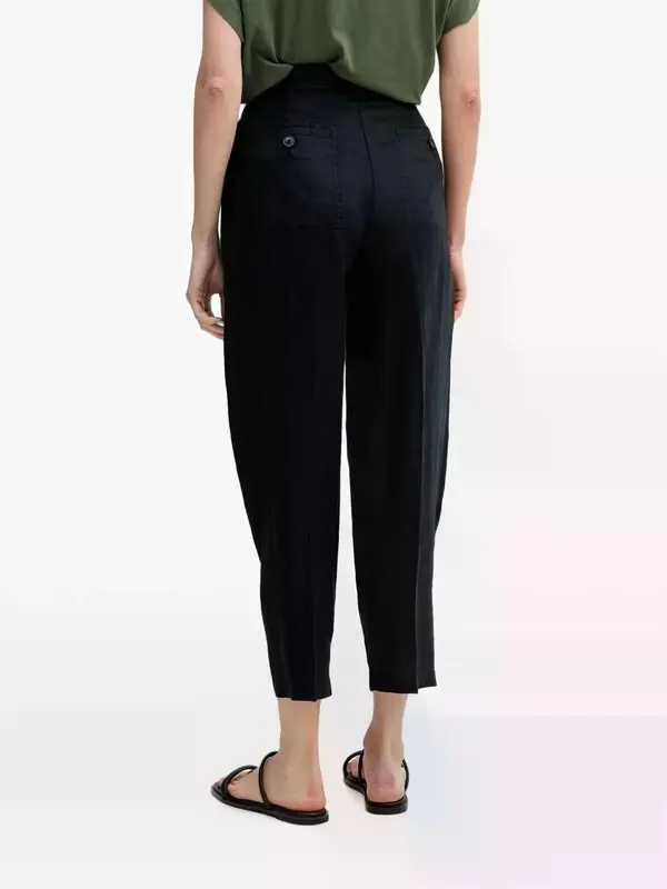 BENETTON Pleated Tapered Linen Trousers