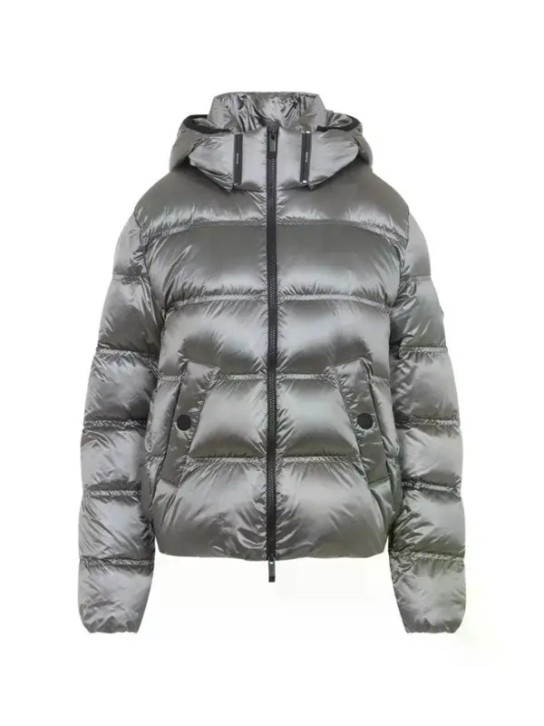 Moncler Quilted Hooded Jacket With Detachable Hood - Grey