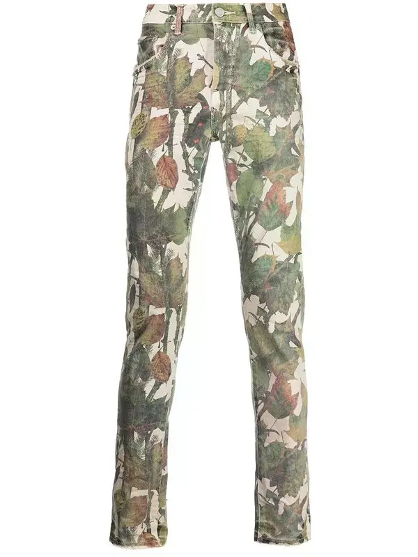 PURPLE BRAND Camouflage Print Cotton Jeans