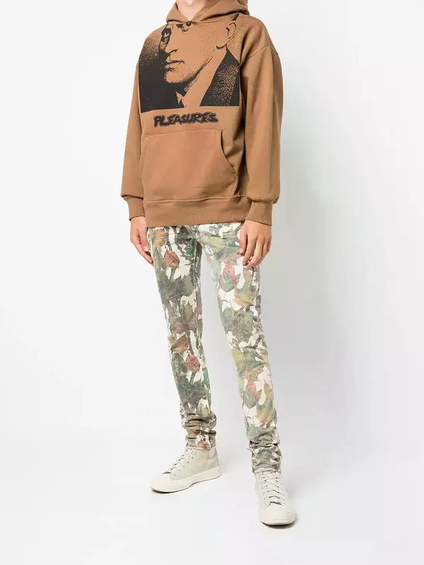 PURPLE BRAND Camouflage Print Cotton Jeans