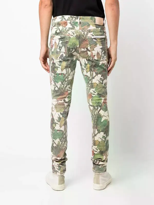 PURPLE BRAND Camouflage Print Cotton Jeans