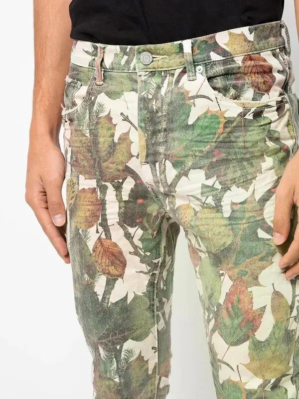 PURPLE BRAND Camouflage Print Cotton Jeans