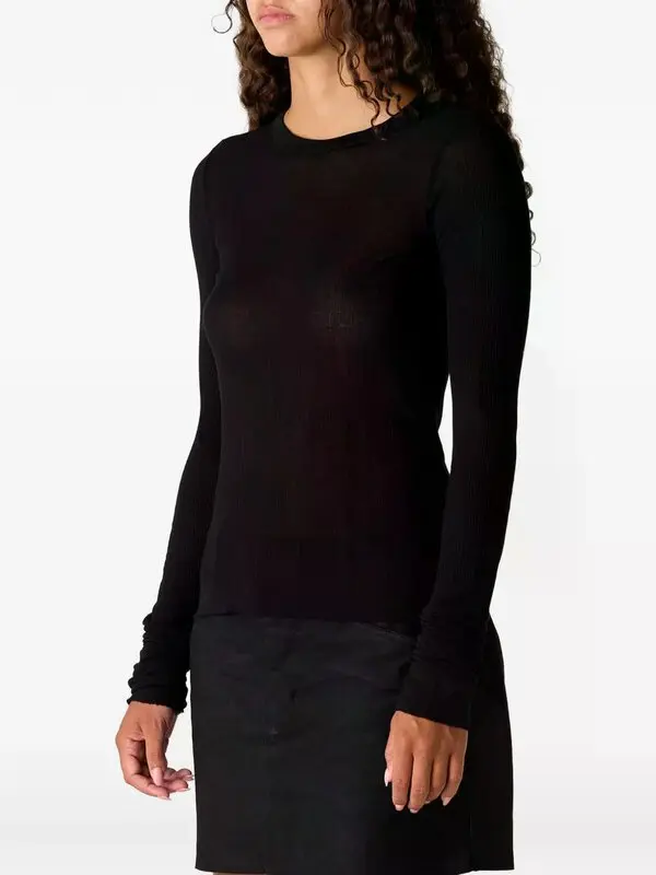 Rick Owens Ribbed Long-sleeve T-shirt - Black