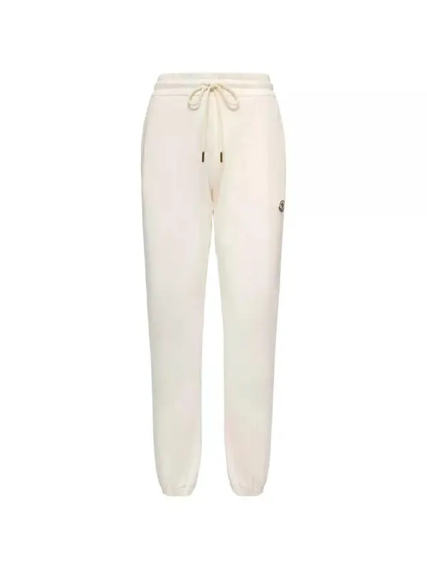 Moncler Drawstring Waist Logo Patch Track Pants - Neutrals