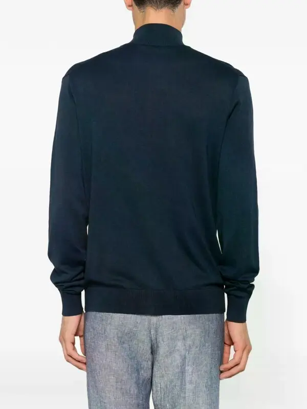 Corneliani Ribbed-knit Zip-fastening Cardigan
