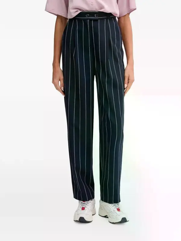 BENETTON Pinstripe Pattern Pleated Trousers