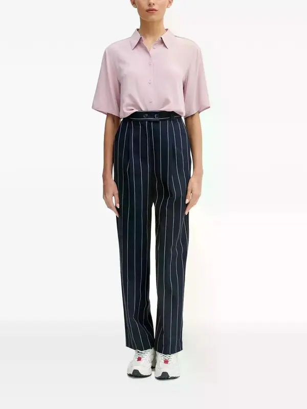 BENETTON Pinstripe Pattern Pleated Trousers