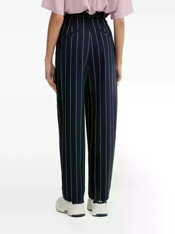 BENETTON Pinstripe Pattern Pleated Trousers