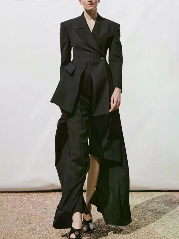 A.W.A.K.E. Mode Asymmetrical Wool Jacket