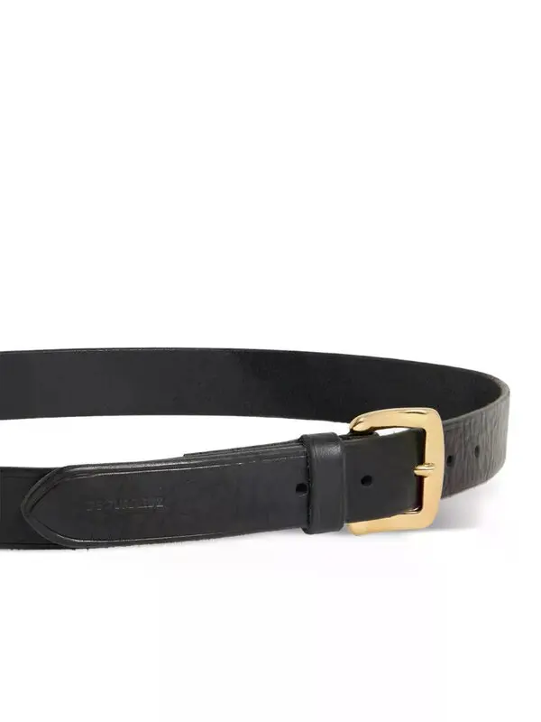 Dsquared2 Logo Detail Leather Belt - Black