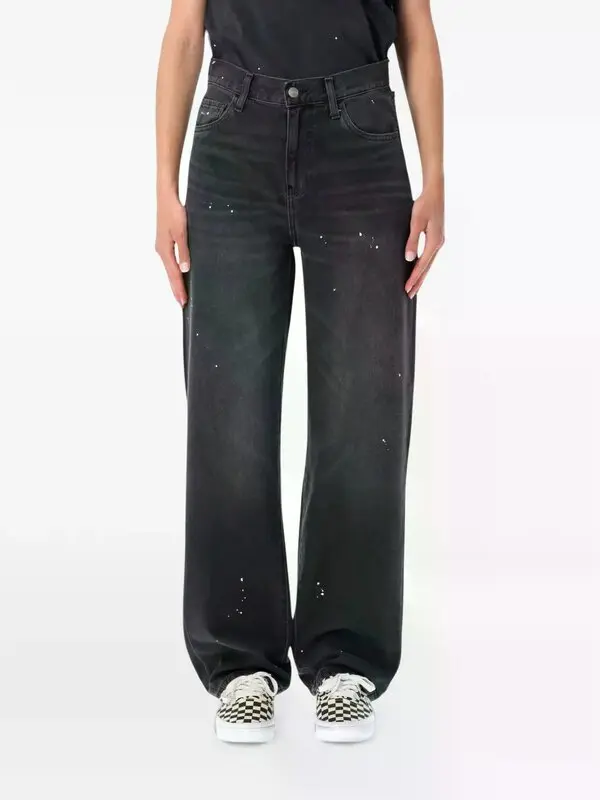 Carhartt Work In Progress Paint-splatter Straight-leg Denim Jeans - Grey