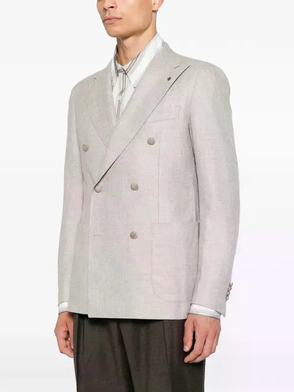 Tagliatore Double-breasted Buttoned Blazer - Grey