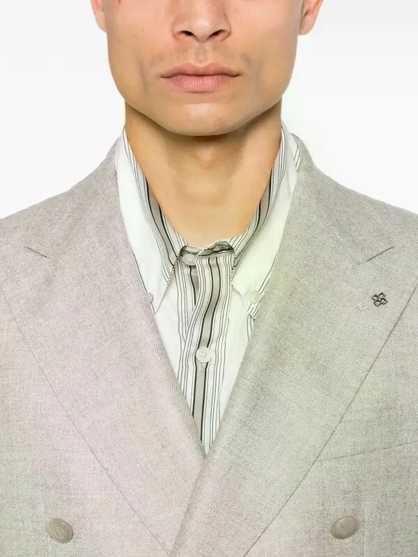 Tagliatore Double-breasted Buttoned Blazer - Grey