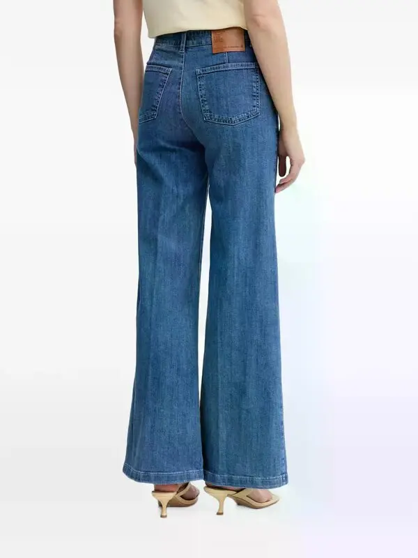 BENETTON Wide-leg Pressed-crease Jeans
