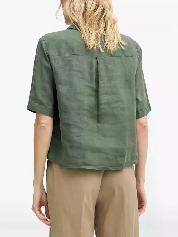 BENETTON Short Sleeve Button-up Shirt - Green