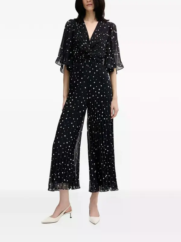 Joseph Ribkoff Polka-dot Pleated Jumpsuit - Blue