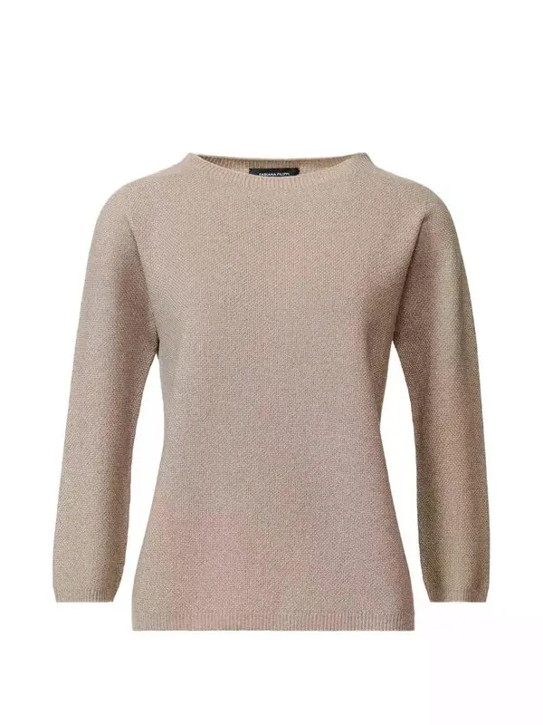 Fabiana Filippi Ribbed-trim Boat-neck Sweater - Brown