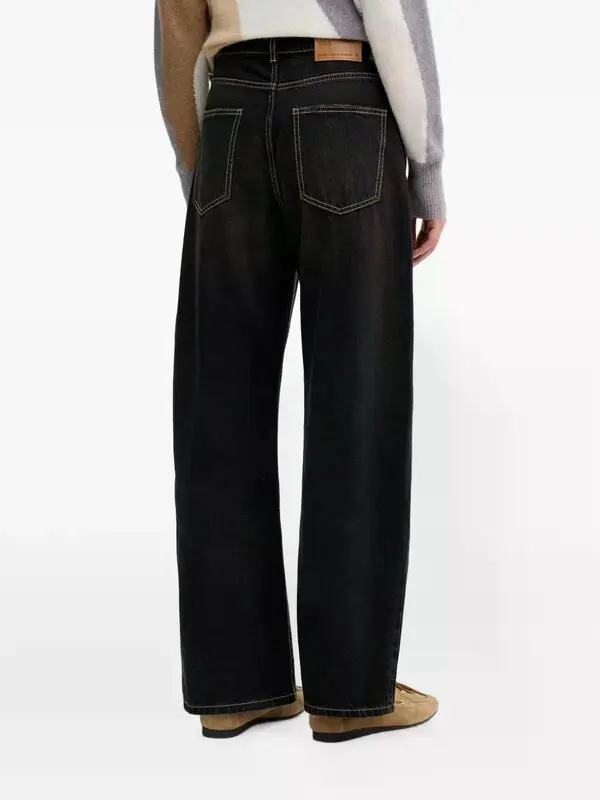 BENETTON Contrast Stitch Wide-leg Jeans
