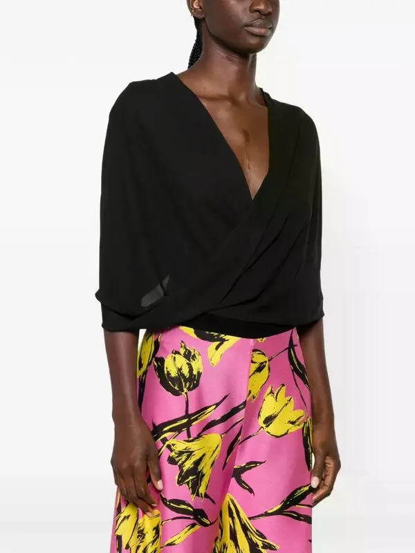 HANITA Draped V-neck Top