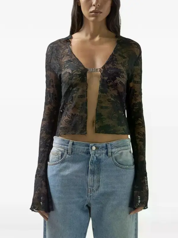 Gcds Lace Flared Sleeve Shirt