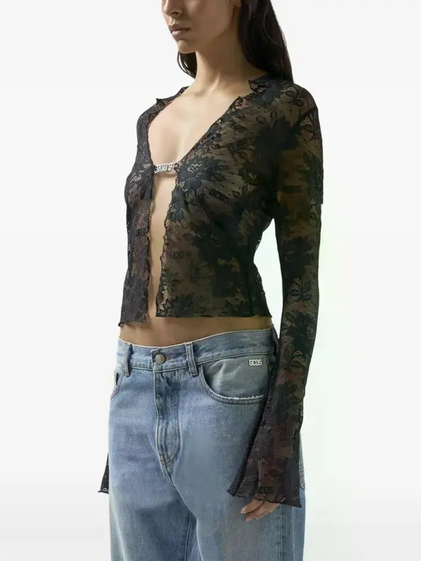 Gcds Lace Flared Sleeve Shirt