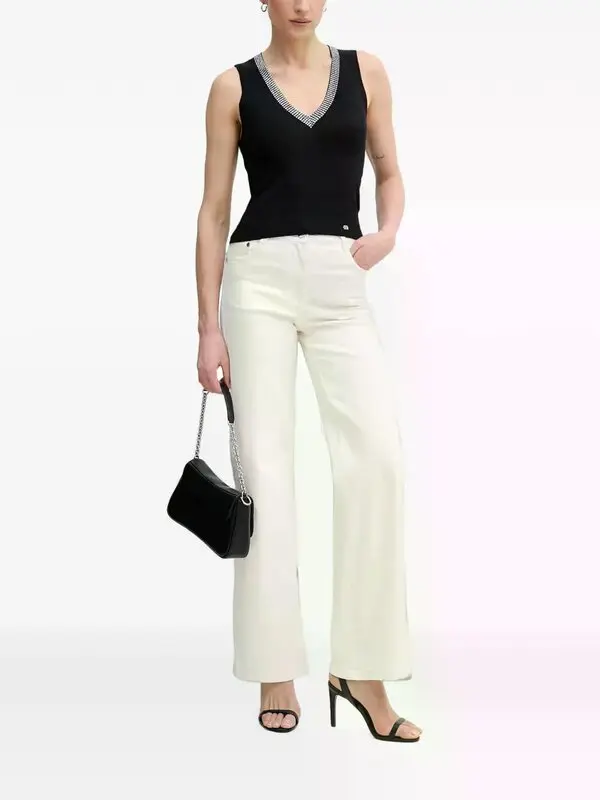 GAUDI Crystal-embellished V-neck Sleeveless Top