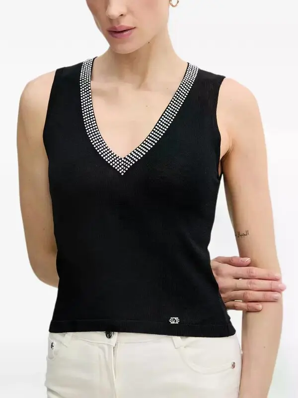 GAUDI Crystal-embellished V-neck Sleeveless Top