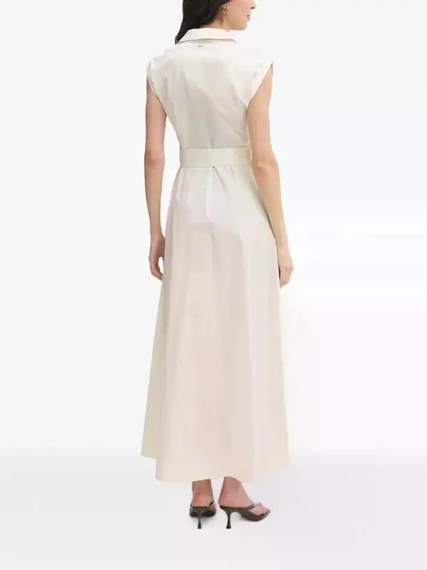 GAUDI Sleeveless Midi Dress With Belt - White