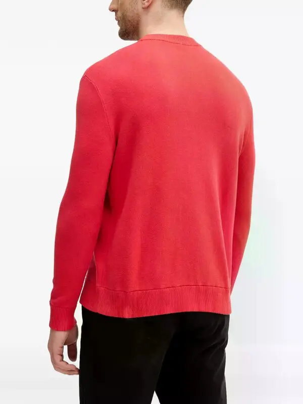 BENETTON Embroidered Logo Trimmed Crew Neck Sweater