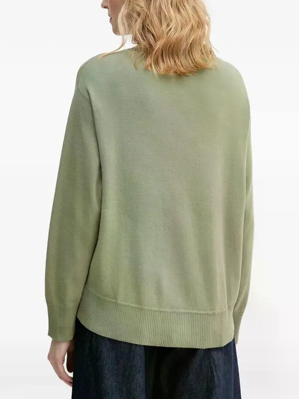 BENETTON Ribbed-trim Crew Neck Sweater - Green
