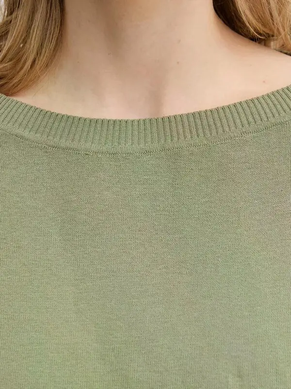 BENETTON Ribbed-trim Crew Neck Sweater - Green