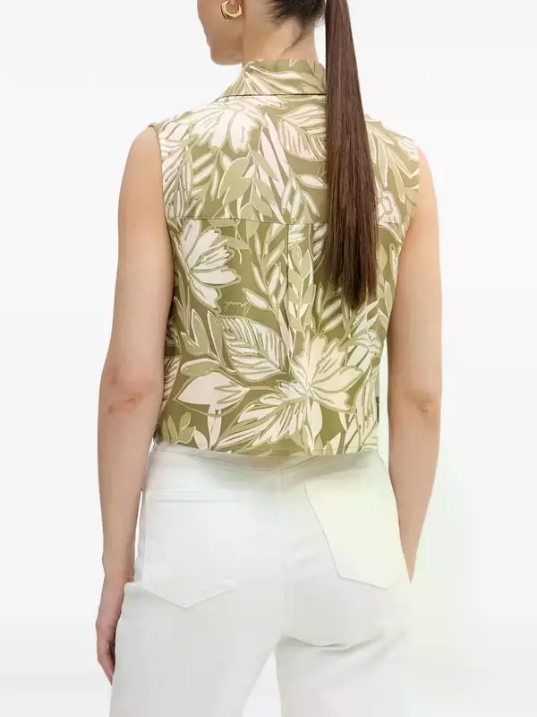GAUDI Leaf-print Sleeveless Shirt