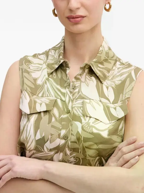 GAUDI Leaf-print Sleeveless Shirt
