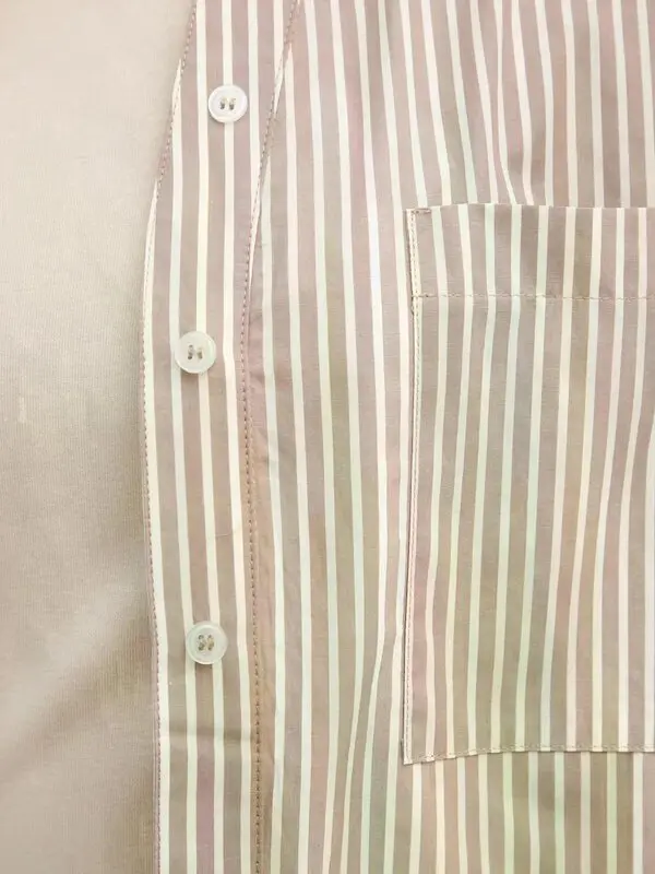 BENETTON Vertical Stripe Shirt With Chest Pocket