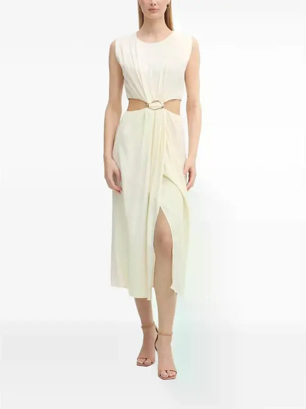 GAUDI Sleeveless Cut-out Midi Dress With Gold-tone Hardware - Neutrals